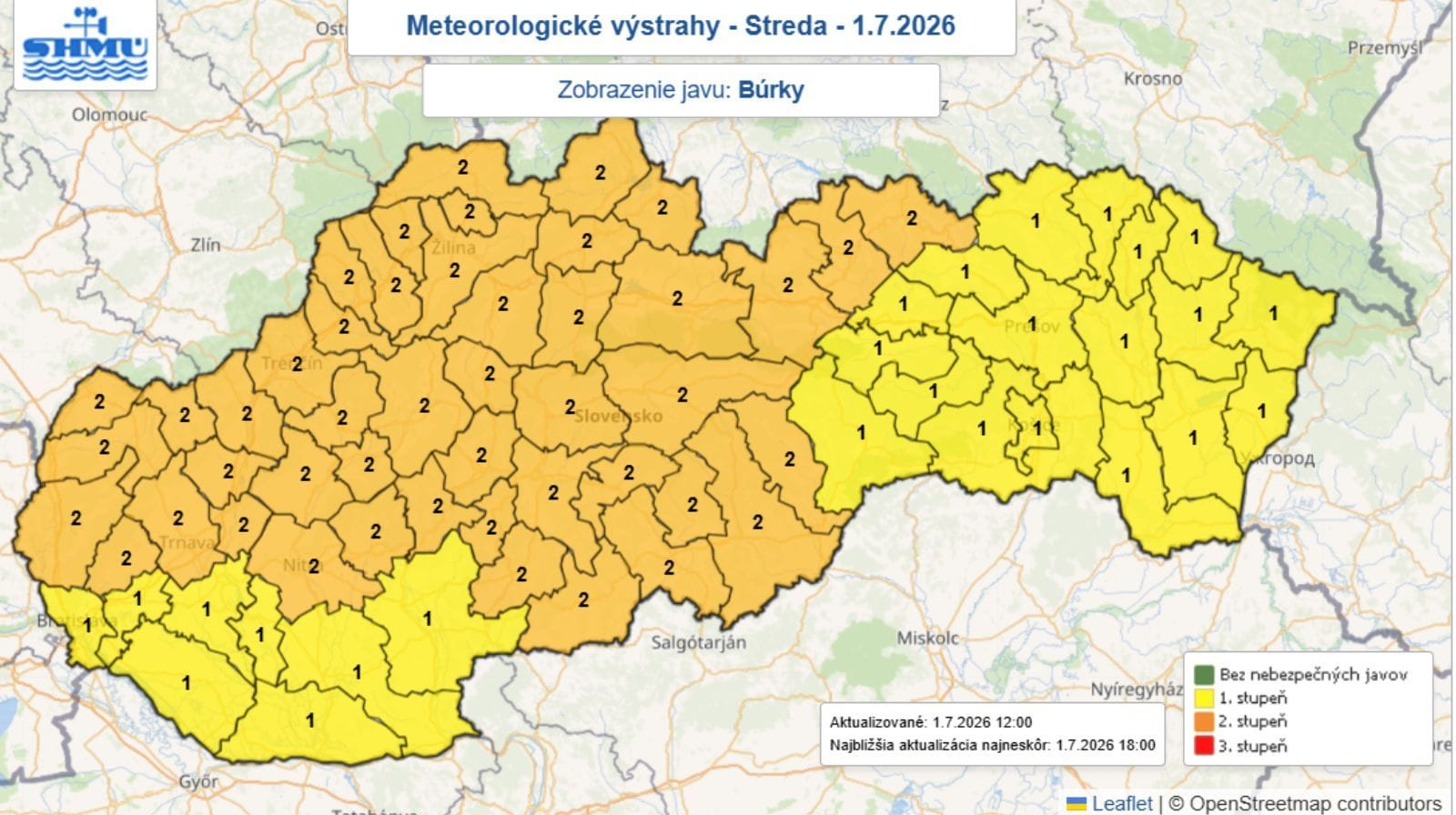 Výstrahy pre Slovensko sa zvyšujú: Pred lejakmi a krúpami varujú SHMÚ ...
