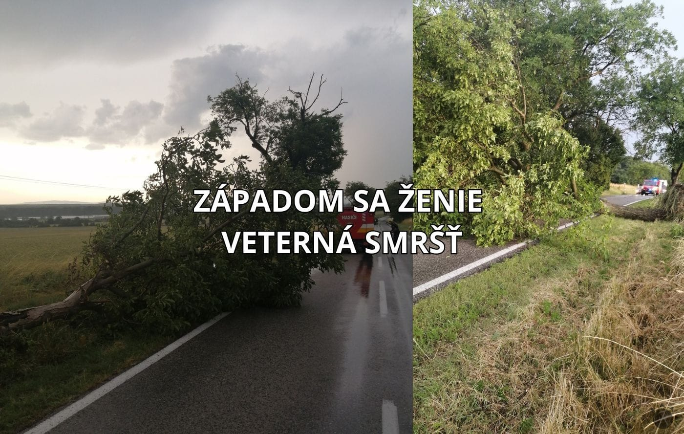 Veterná smršť postupuje Slovenskom. Láme stromy a mnoho úsekov je neprejazdných | iMeteo.sk
